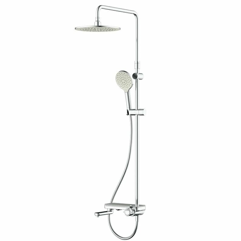 F0780700 Душевая система AM.PM Like смеситель-полка, душевая штанга 1030-1460 мм, верхний душ 220 мм, ручной душ, излив, хром