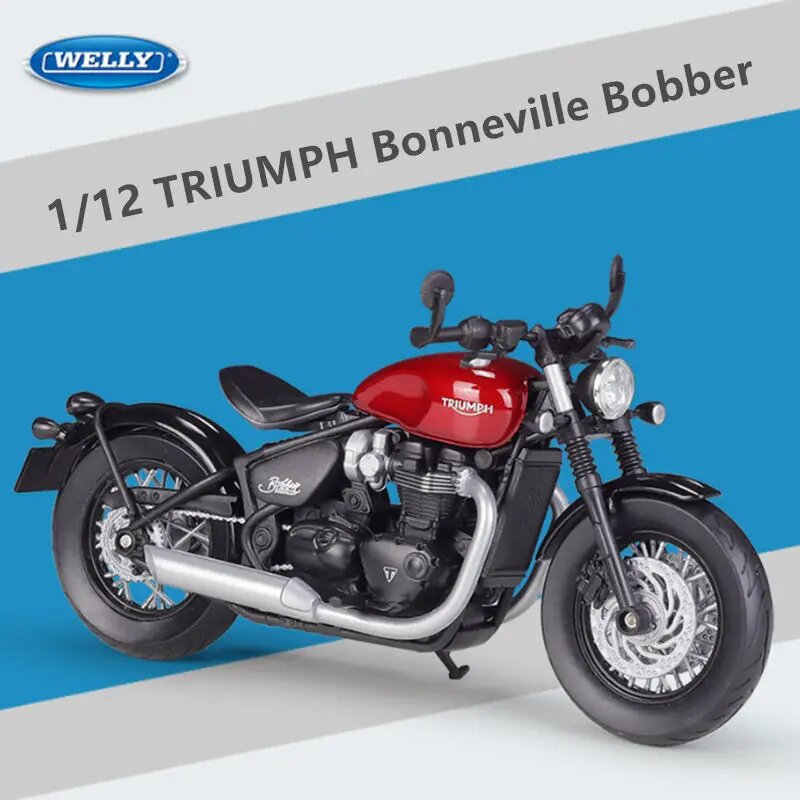 Модель мотоцикла Triumph Bonneville Bobber 1:12, Red