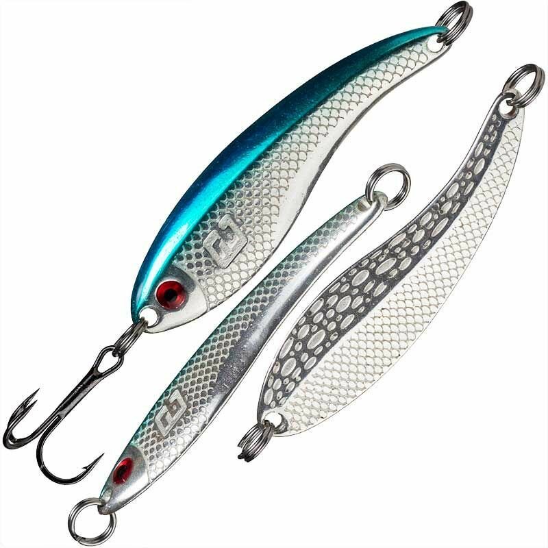 Блесна литьевая из латуни на жереха, покрыта золотом и серебром RB Кукри 17гр - 206