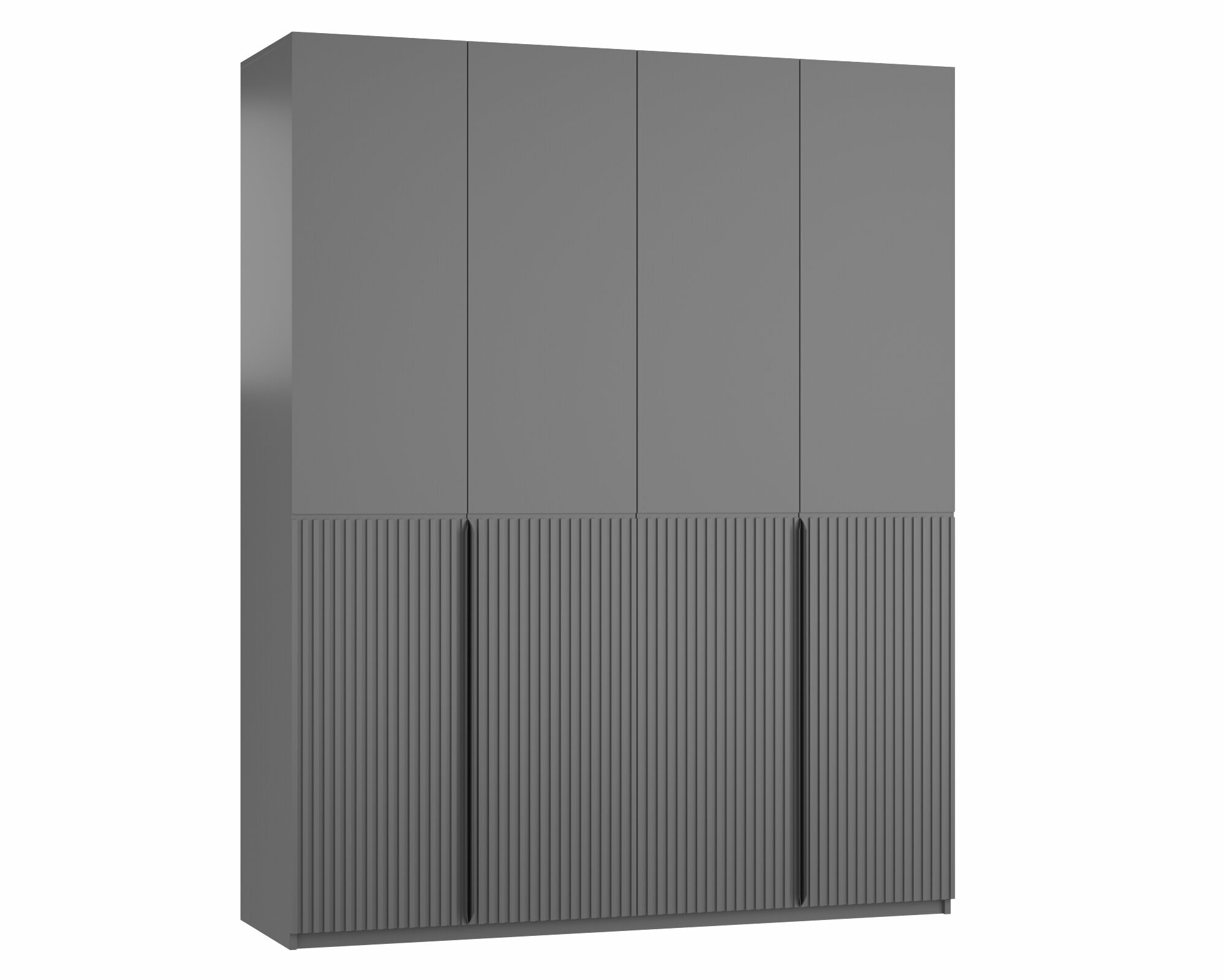 Шкаф распашной для одежды "Бруно 3" 160х200х50 Серый графит / Графит