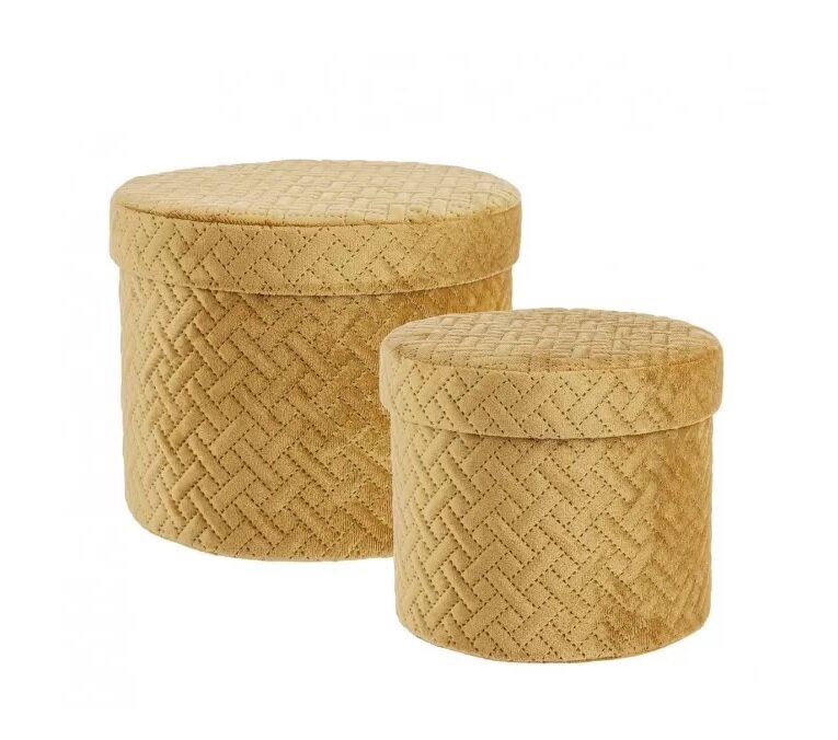Коробка для хранения набор 2 шт BIZZOTTO AVERIL ROUND OCHRE 0219032 d180х140; d220х160h