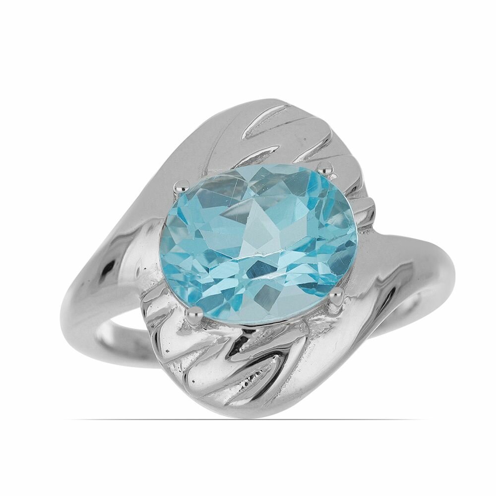 Кольцо, серебро, 925 проба, родирование, топаз