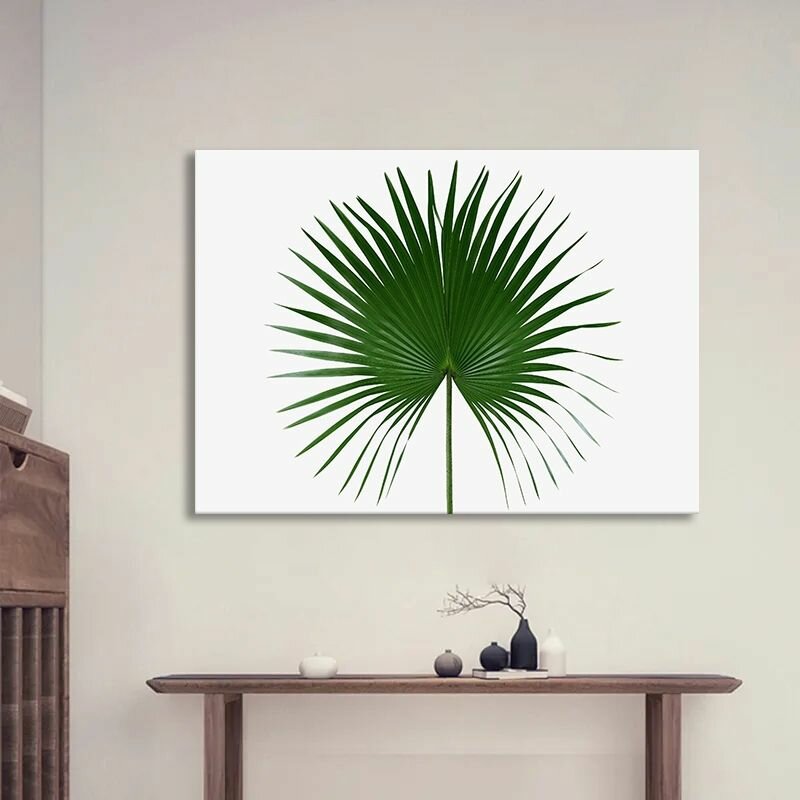 Картина "Монстера тропические листья", на подрамнике, холст, дерево