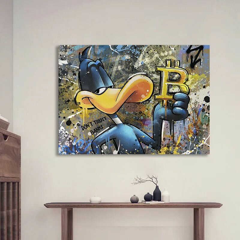 Картина ВсеКартины. тут "Деньги, Даффи", 20x30 см, на подрамнике, крепление "крокодил"