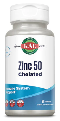 KAL Zinc 50 Chelated (Хелатный Цинк) 50 мг 90 таблеток (KAL)