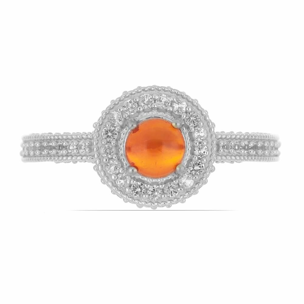 Кольцо тонкое, серебро, 925 проба, опал, топаз