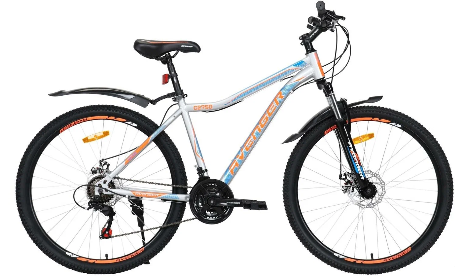 Велосипед Avenger C275D D 27,5" Рост 17,5" серый/синий неон