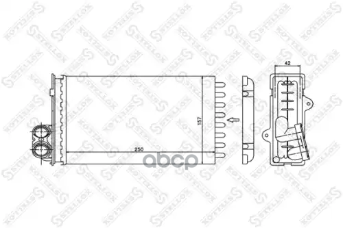 Радиатор печки PEUGEOT 405 all 87-93/406 all 95> Stellox арт. 10-35012-SX