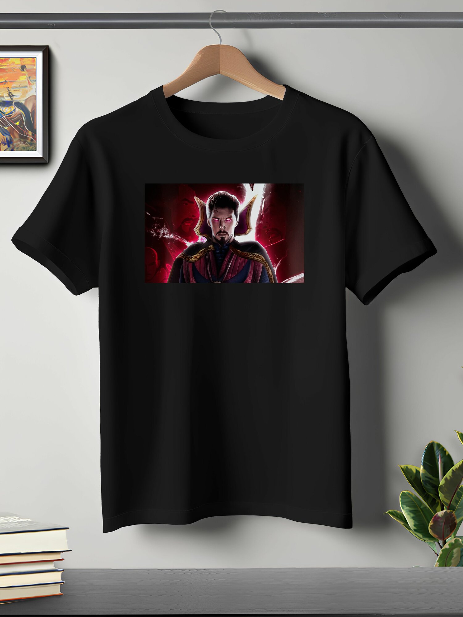 Футболка ONEQ унисекс 52-54 (XXL) размер с принтом Доктор Стрейнж, черная