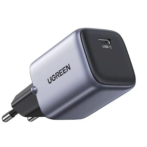 Сетевое зарядное устройство Ugreen CD319 Mini, 1 х USB-C PD 30W GaN FAST Charger (90666), цвет серый