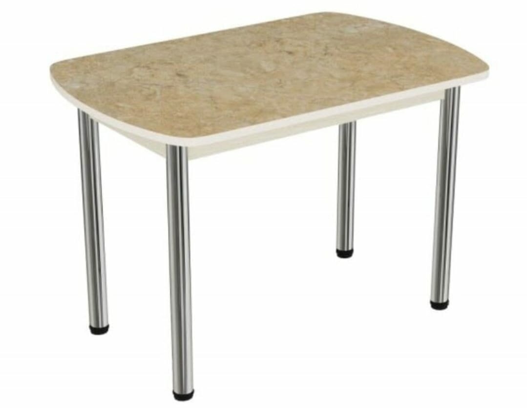 Стол арском пластик 110*70 бежевый камень, ножки хром