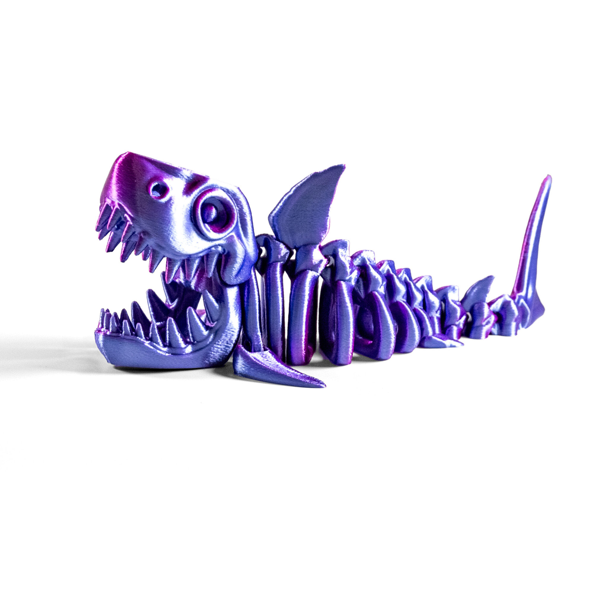 Веселая Акула-скелетон, гибкая шарнирная игрушка-антистресс, голубо-розовая