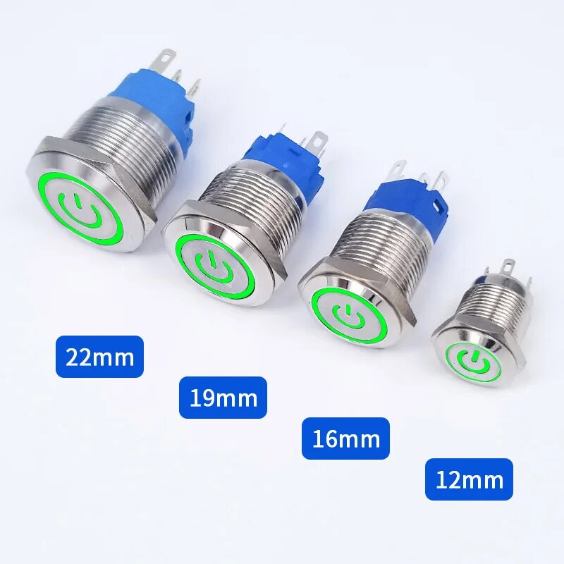 Металлический переключатель Weldseen 12mm, Green power pattern
