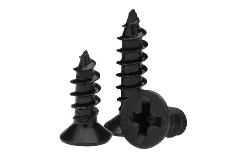 Саморезы SHOUZHENG FASTENER черные M1-M4 1000/100 шт. M3 (100pcs), Black Zinc Plated, 12mm