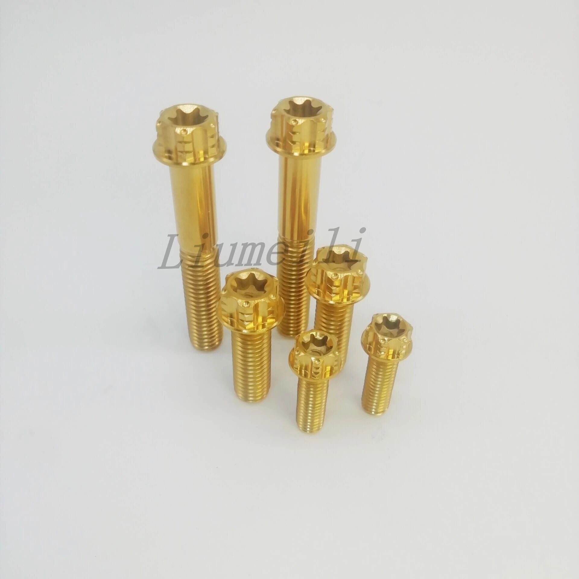 Лиумеили титановые болты Torx с фланцем M5 M6 M8 M10 для велосипедов и мотоциклов Gold, M5x15mm