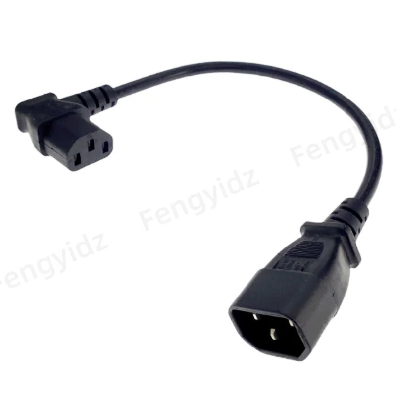 Fengyidz Угловой удлинительный кабель C13-C14 черный 0.2 м Left angle 0.3M