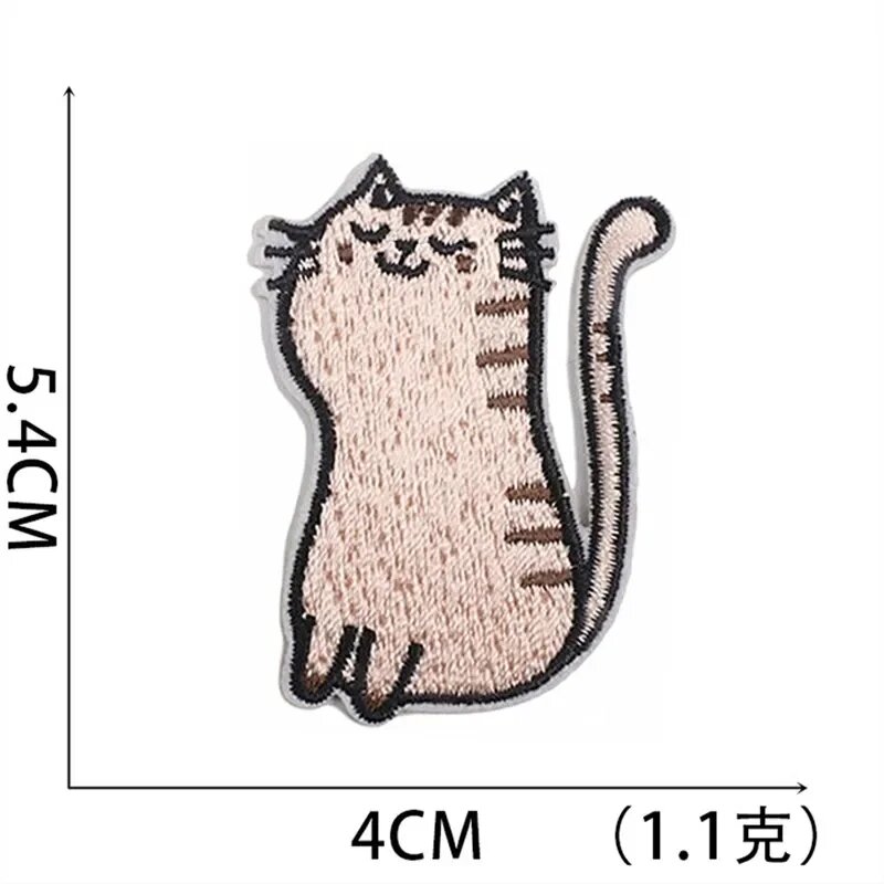 Вышивка кота, нашивка patch 07