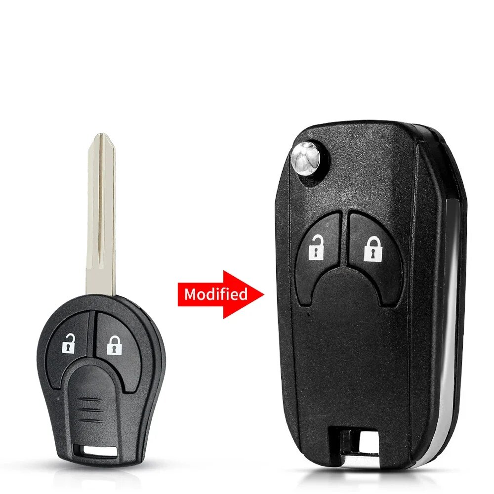 KEYYOU для Nissan Cube Micra Note Qashqai Juke Sylphy Tiida X-Trail обновленный 2/3/4 кнопочный Автомобильный ключ оболочка флип-ключ Model 1