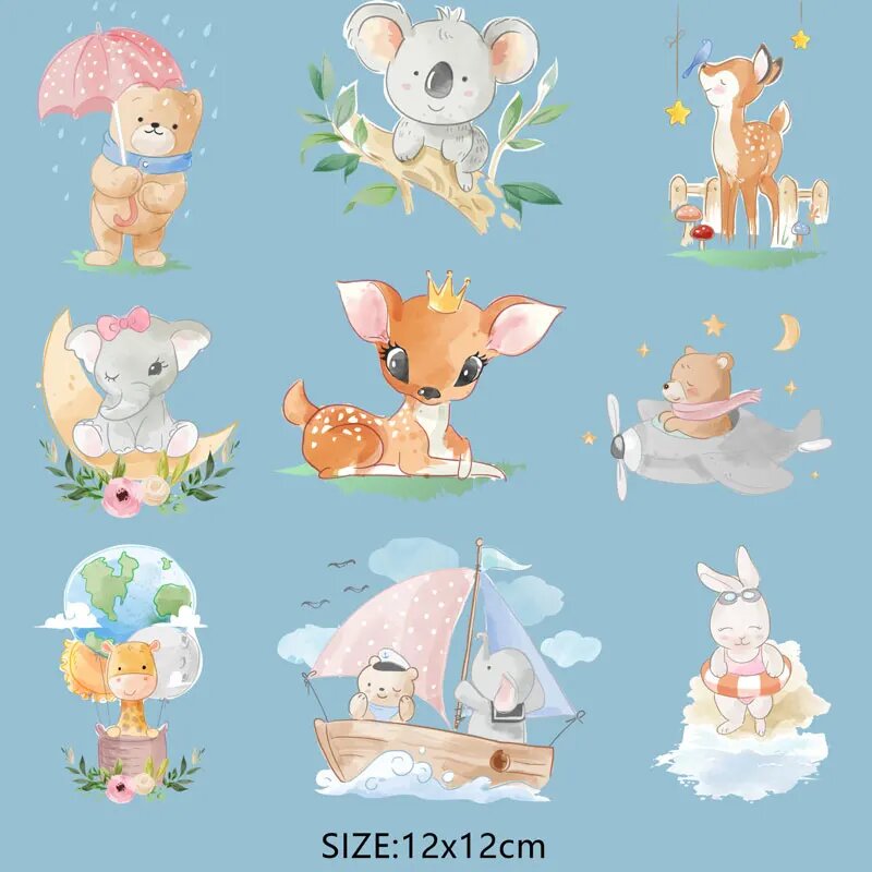 Термоклейкие нашивки с изображением совы и единорога 12