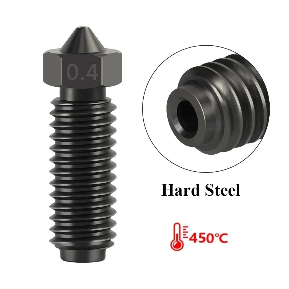 Форсунка 3PCS 0.4mm Hard Steel для 3D принтера