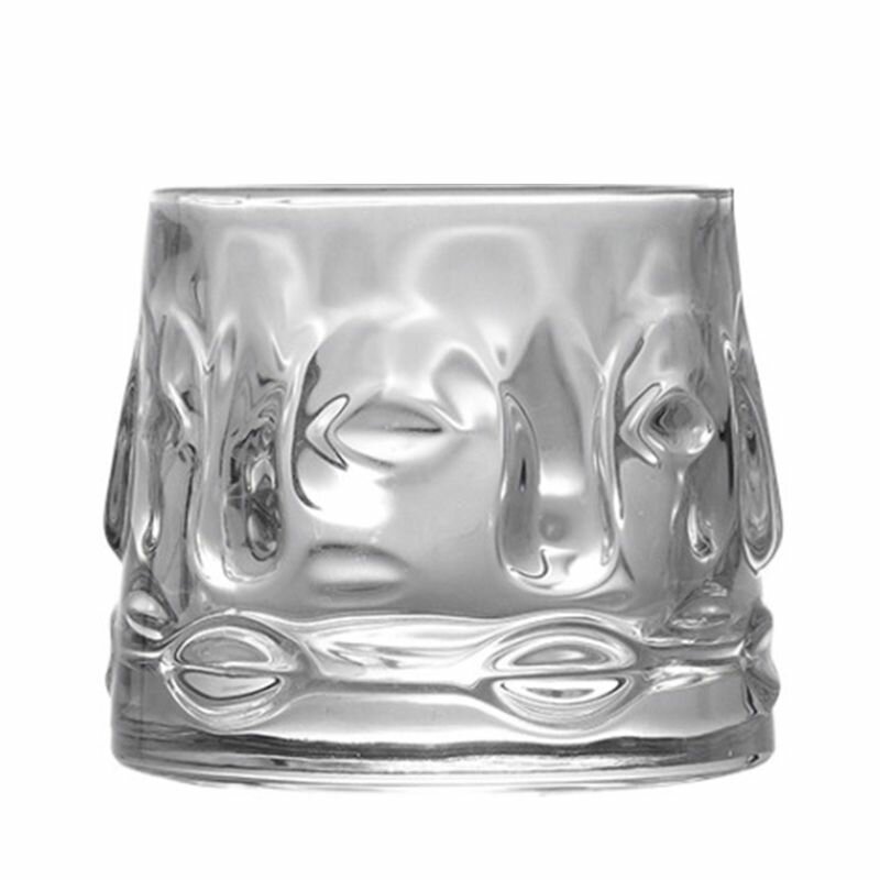 Клетчатый стеклянный бокал для виски -Лицо Будды