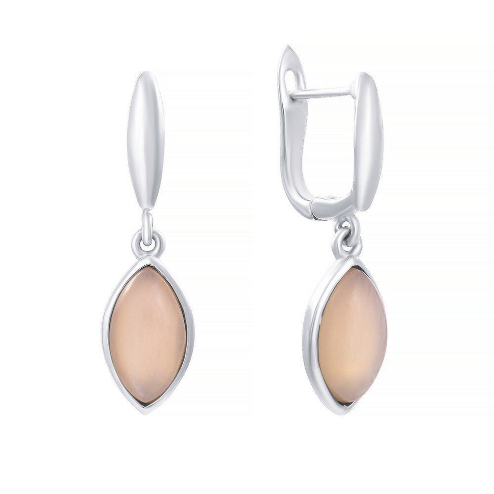 Серьги, серебро, 925 проба, лунный камень