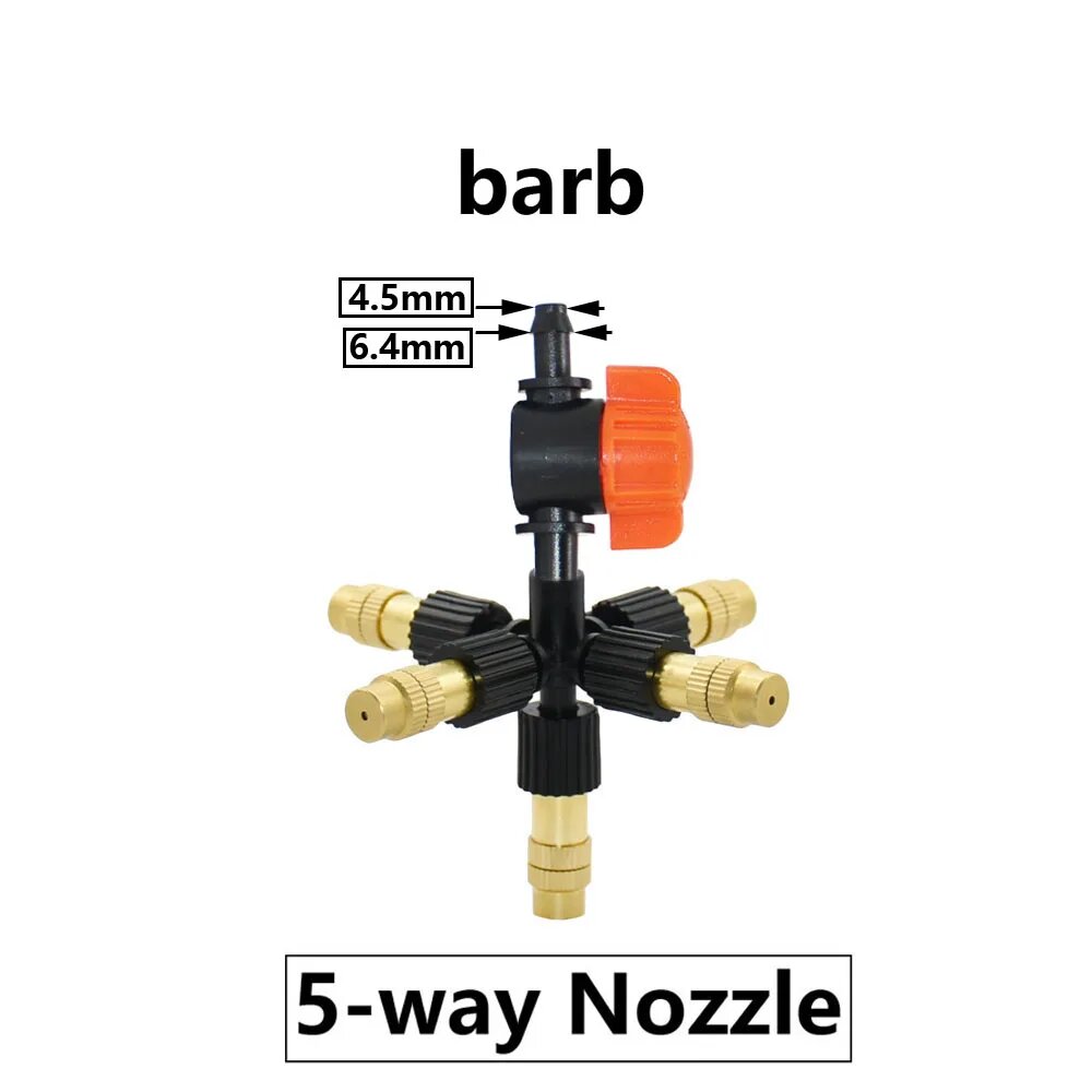 Регулируемый латунный распылитель WHWH для теплиц 4/5/6/7-сторонний 5 x way