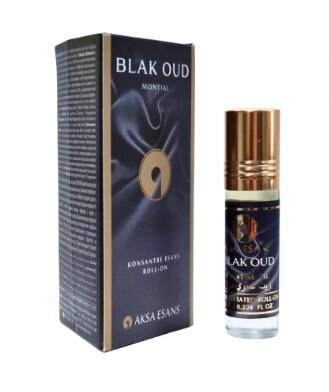 Духи женские масляные AKSA ESANS BLAK OUD, Акса Эсанс блэк ауд, унисекс духи, мужской и женский аромат, 6 мл