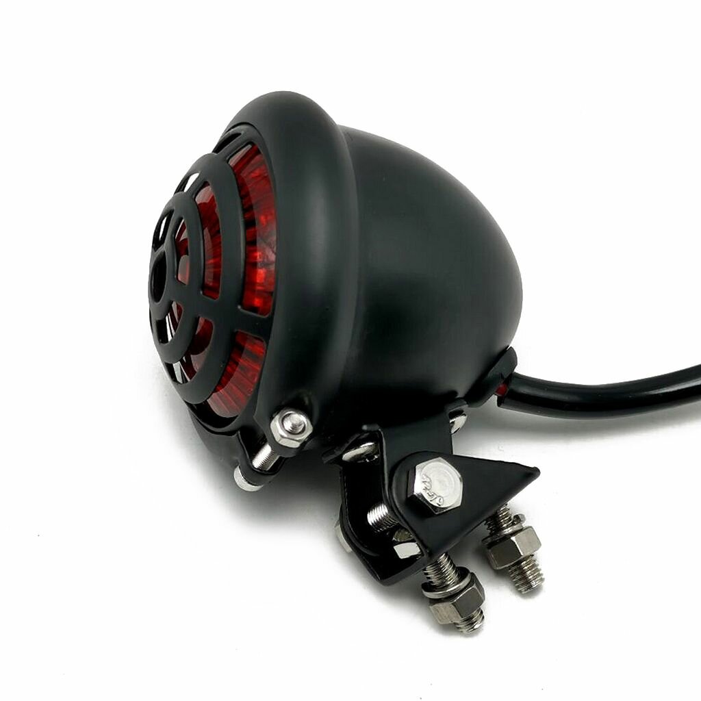 Фары мотоцикла, Модифицированный LED задний фонарь с металлической сеткой - черный