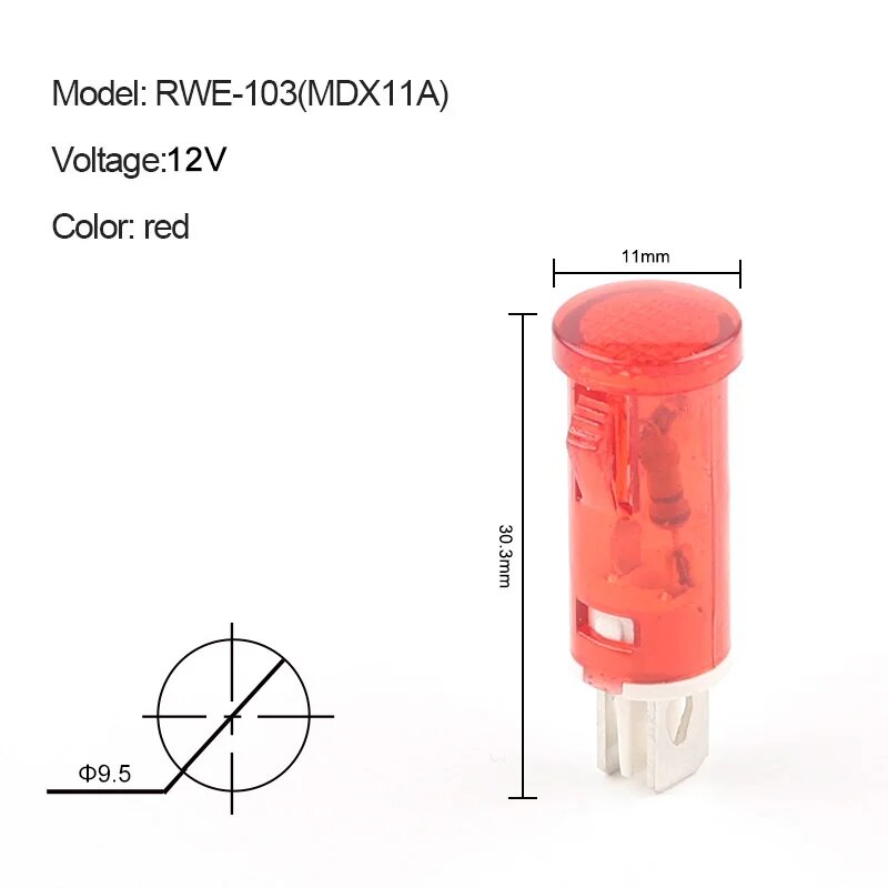 Красный индикатор RWE-103(MDX11A) 12V