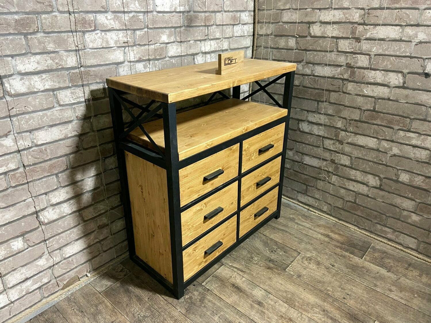 Комод "EasyLOFT" в стиле лофт с ящиками, для дома и дачи, в прихожую, 100х40х110 см.