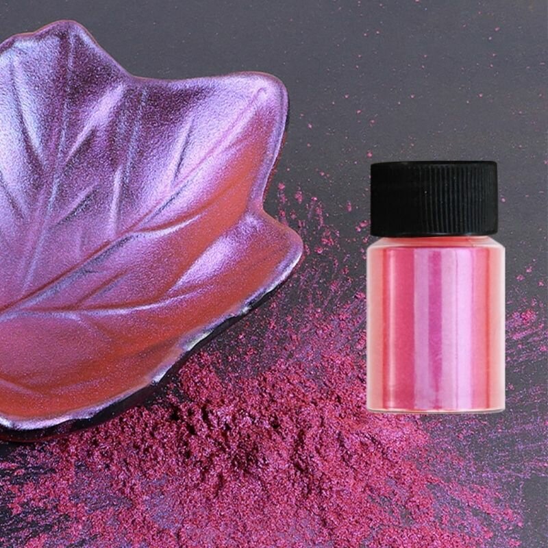 1 флакон перламутрового порошка Хамелеон 10 г флакон-зеленый, Фиолетовый, красный
