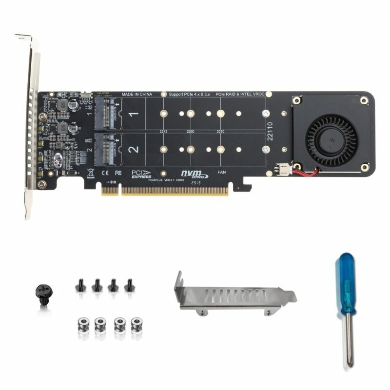 (1 шт.) Карта расширения PCI-E x16 -> M.2 M key (RAID)