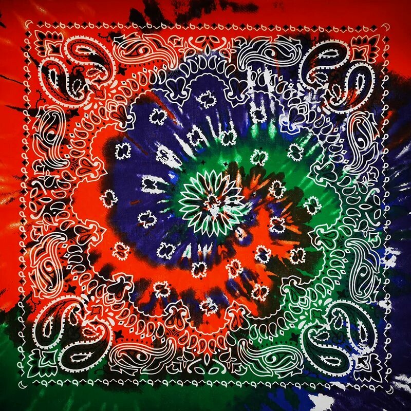 Хлопковая бандана Dye 1, чернo-красная, 55х55 см