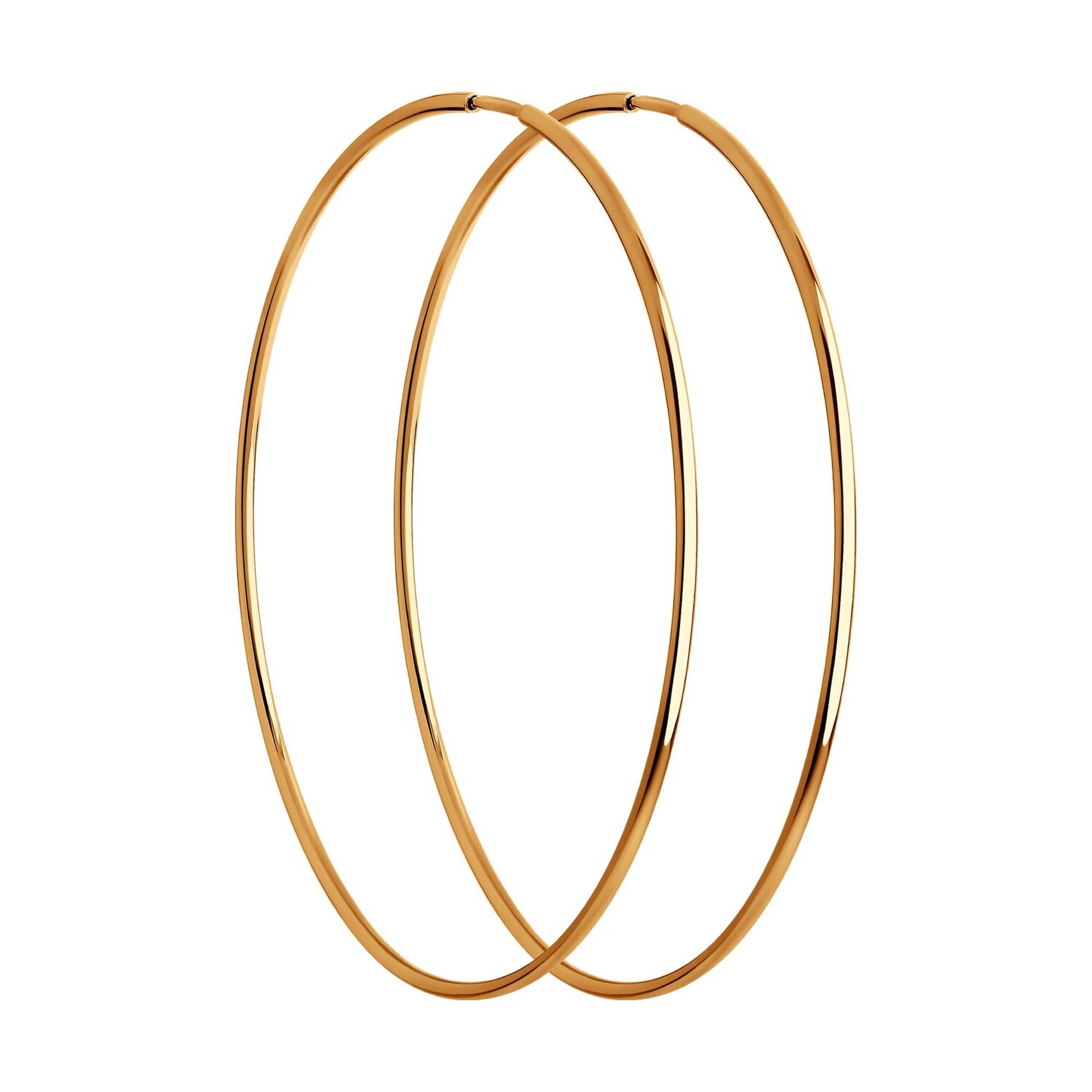 Серьги конго, красное золото, 585 проба