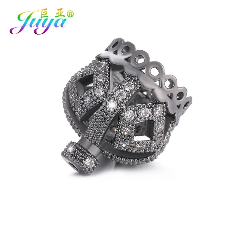 Juya фурнитура для ювелирных изделий короны бусины 4 Pieces Wholesale, Metal Black