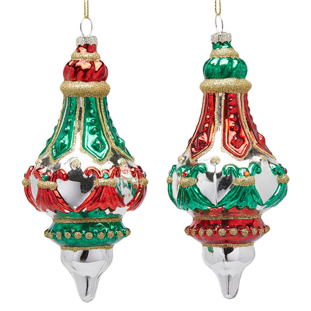 Набор стеклянных елочных игрушек Amore Eterno 17 см, 2 шт, подвеска, EDG, 6500416A774-набор