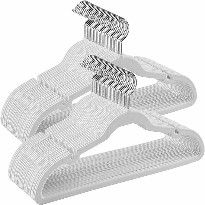 Вешалки для одежды SONGMICS - бархат, ширина 43 см, белый, 50 шт, CRF029W05