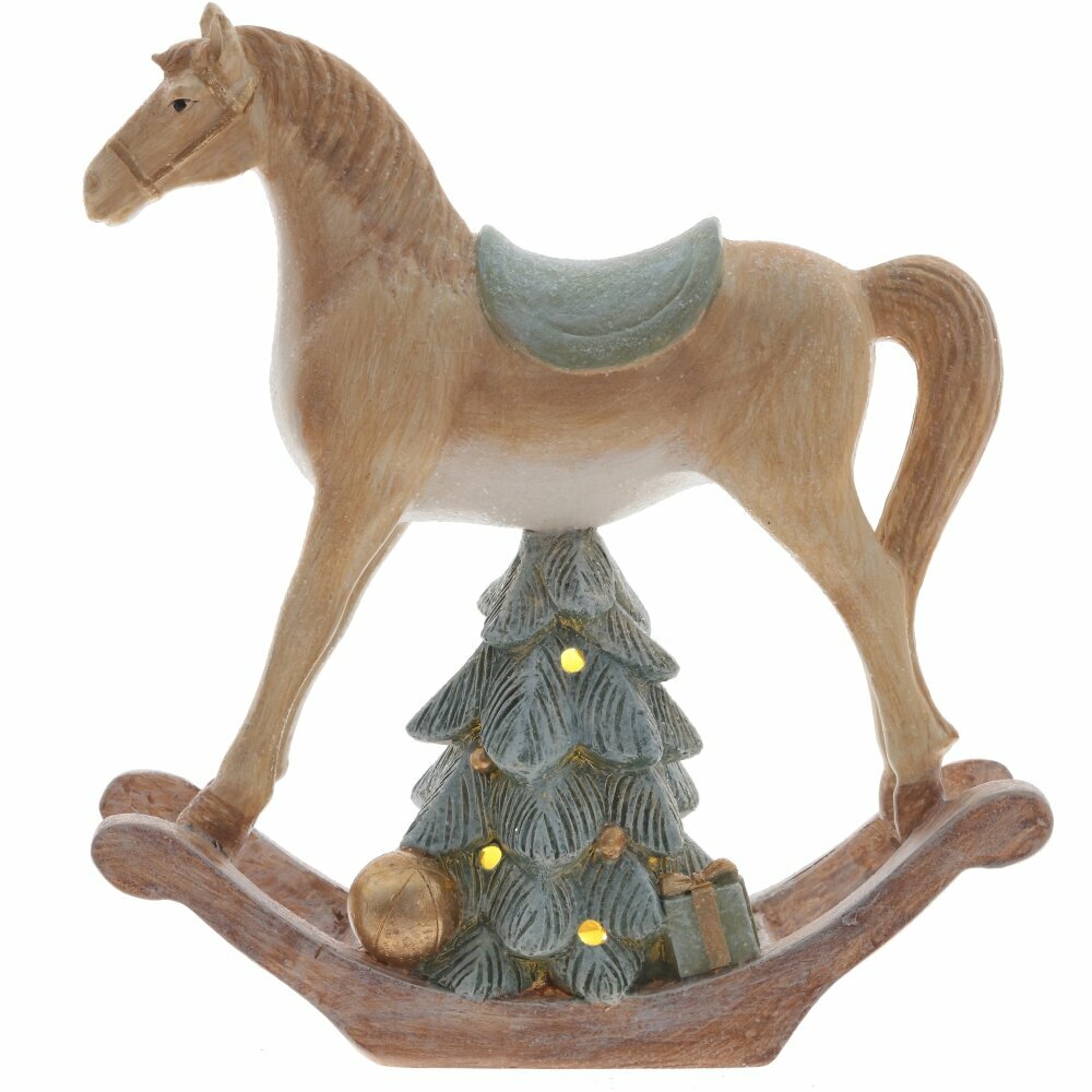 Фигурка декоративная с подсветкой "Лошадка-качалка", L19 W7 H21,5 см