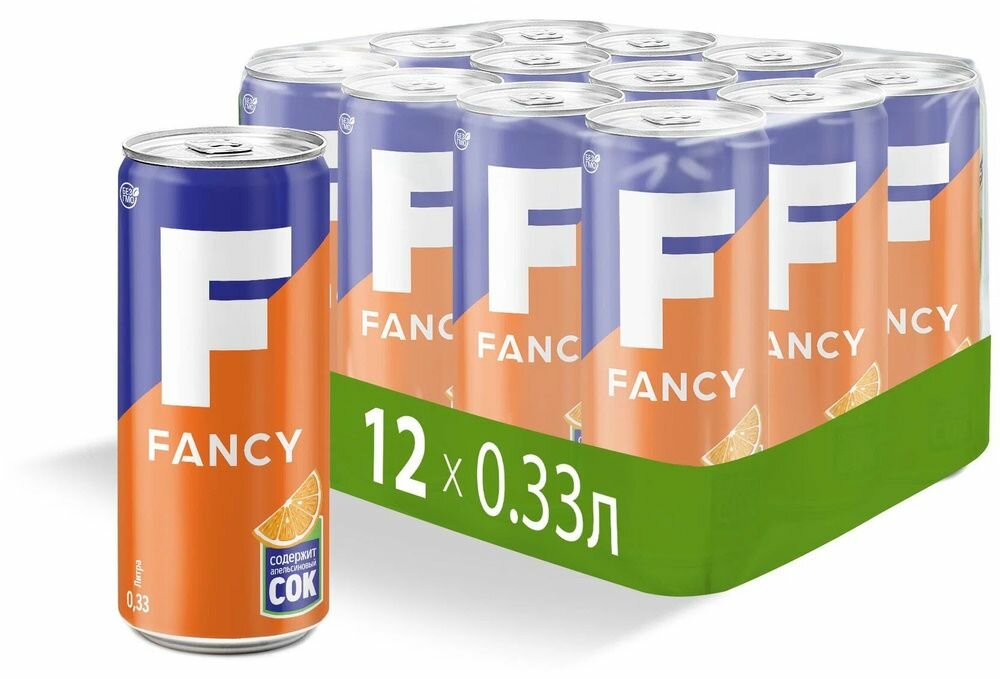 Газированный напиток Фанси/ Fancy, 12 шт х 0,33 л