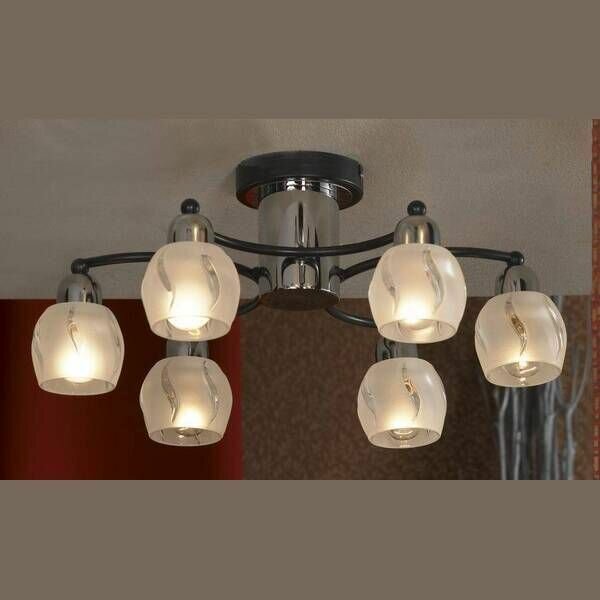 Люстра Виесте, E14, 22м², мощность 240Вт, стекло, IP20, для низких потолков