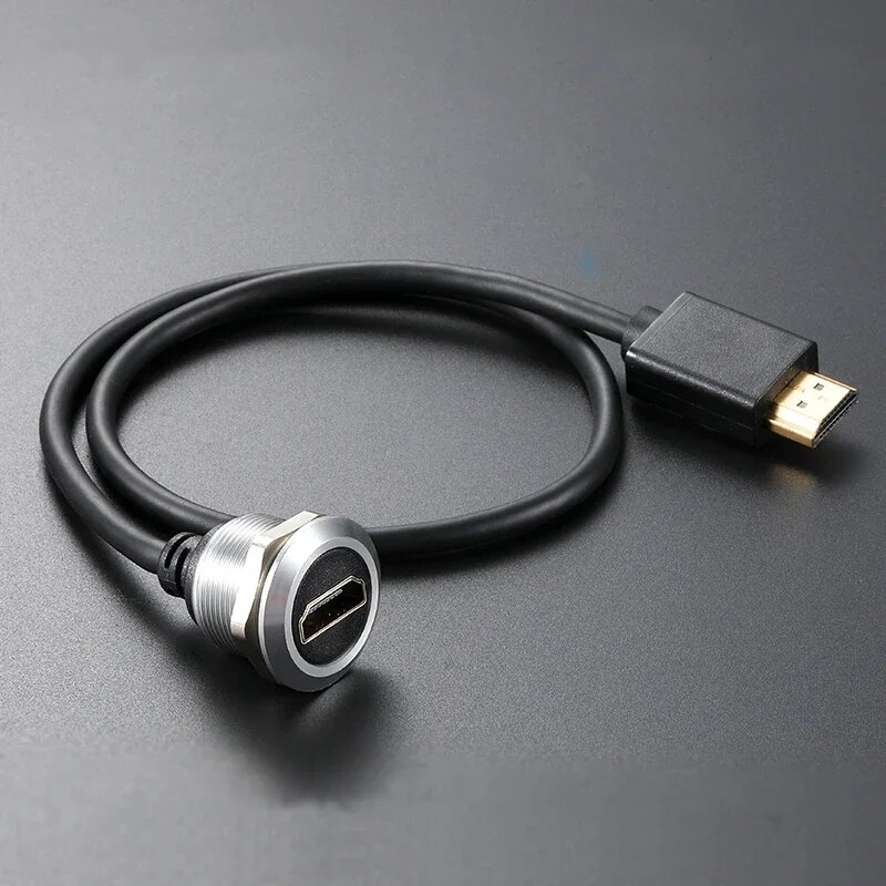 Автомобильное шасси D-типа, передняя панель USB3.0, установка с кабелем, удлинительный кабель для передачи данных HDMI, промышленный адаптер для зарядки типа C 0.5M cable, R HDMI2.0 Silver