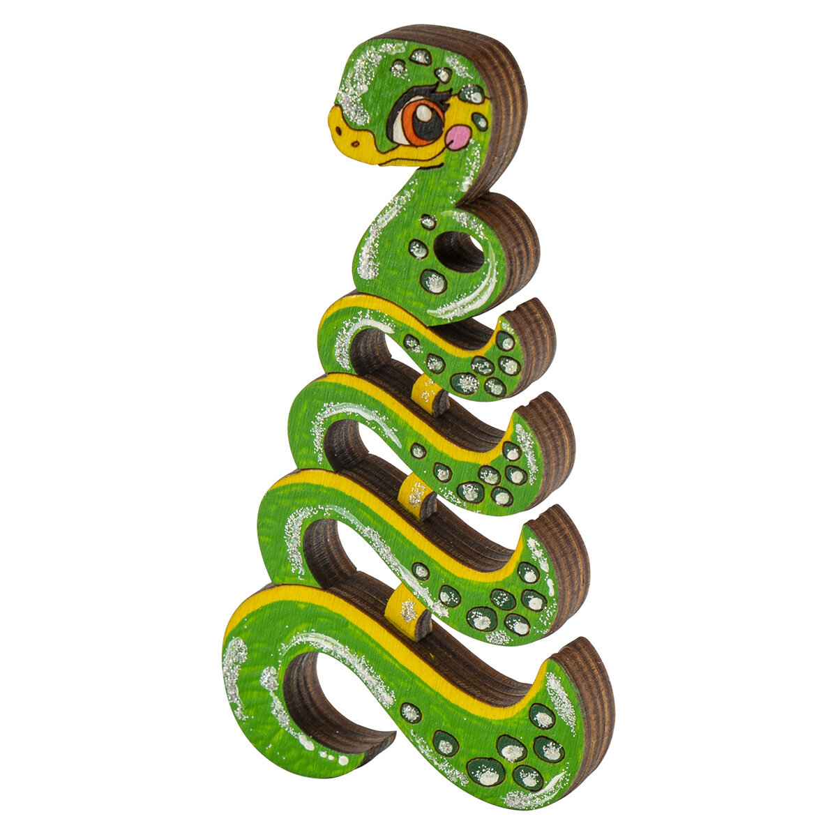 Lori Роспись по дереву Ёлочная игрушка Змейка Фнн-058-FD48 ручная работа декоративная фигура