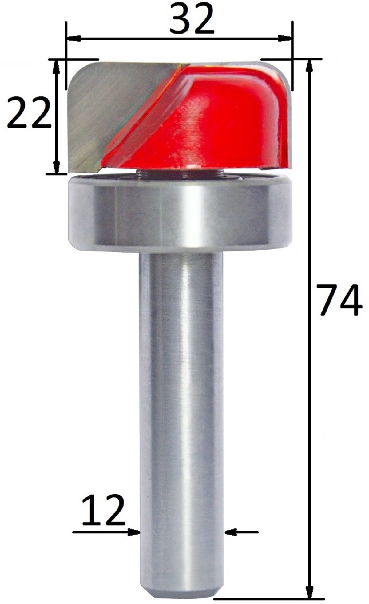 Фреза для изготовления менажниц, тарелок, чашек, ложек, плошек, диаметр 32 хвостовик 12 мм