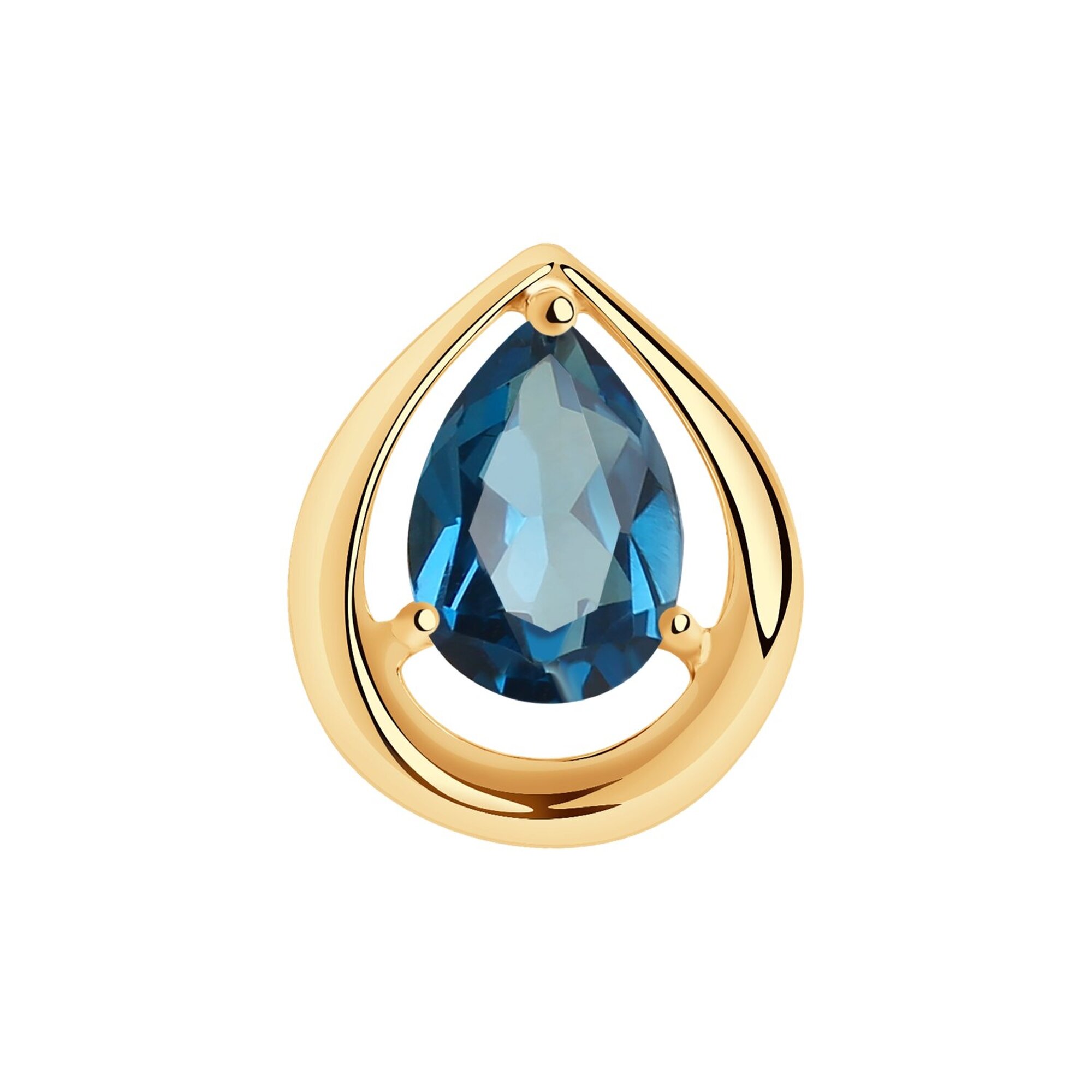 Подвеска, красное золото, 585 проба, Лондон топаз