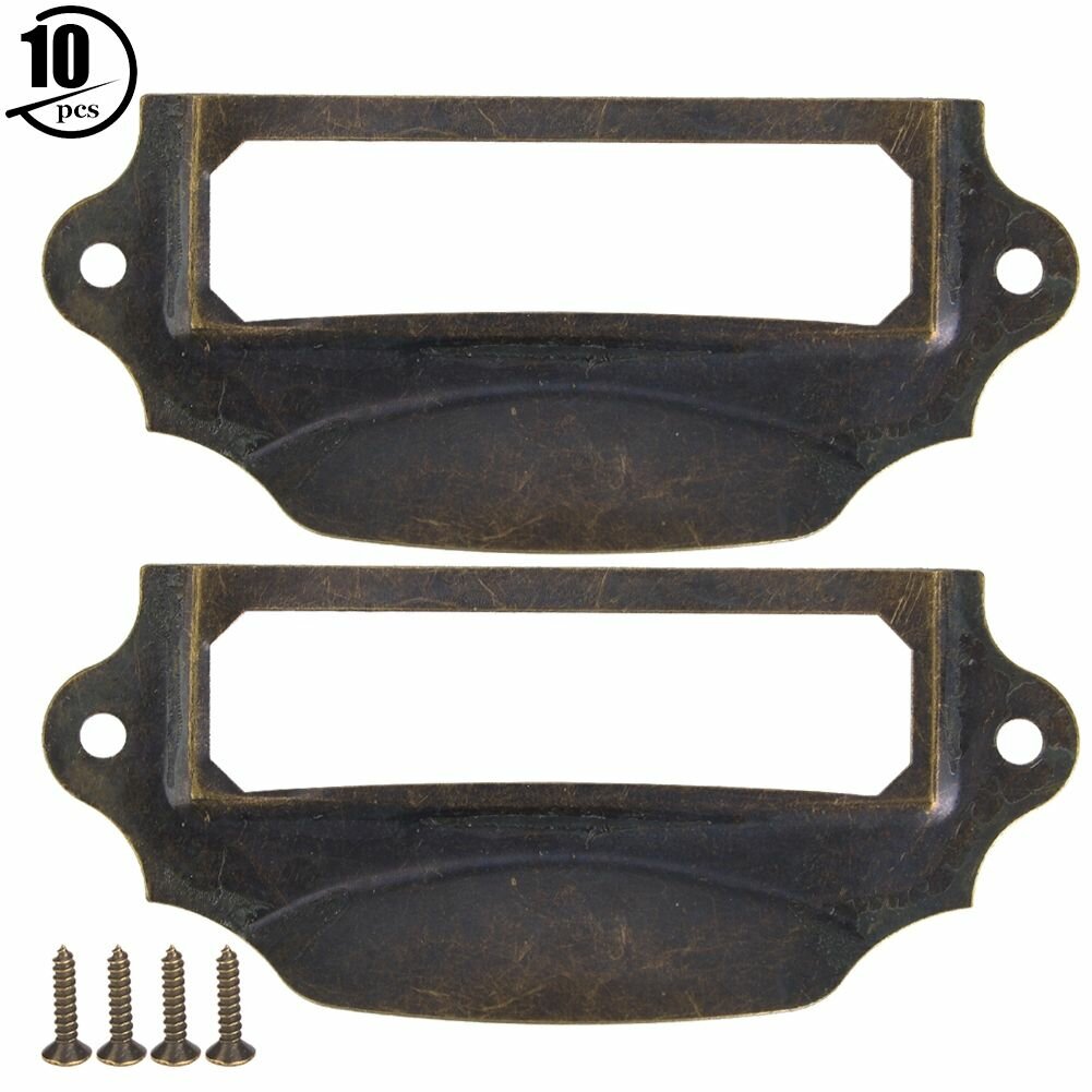 10 шт. антикварные ручки для ящиков, зеленая бронза, для ювелирных коробок, мебели, кабинетов