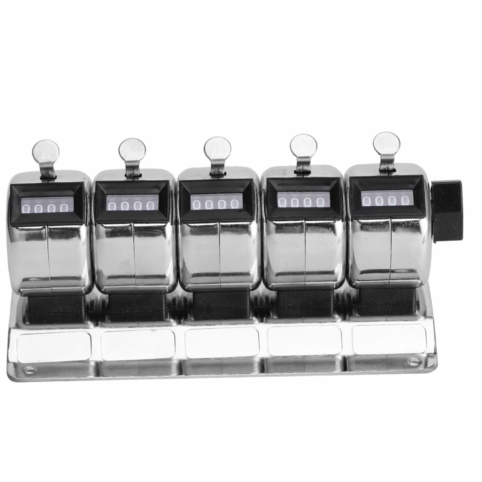 Механический 4-разрядный ручной счетчик-кликер из нержавеющей стали с 5 единицами, прочный металлический ручной счетный инструмент