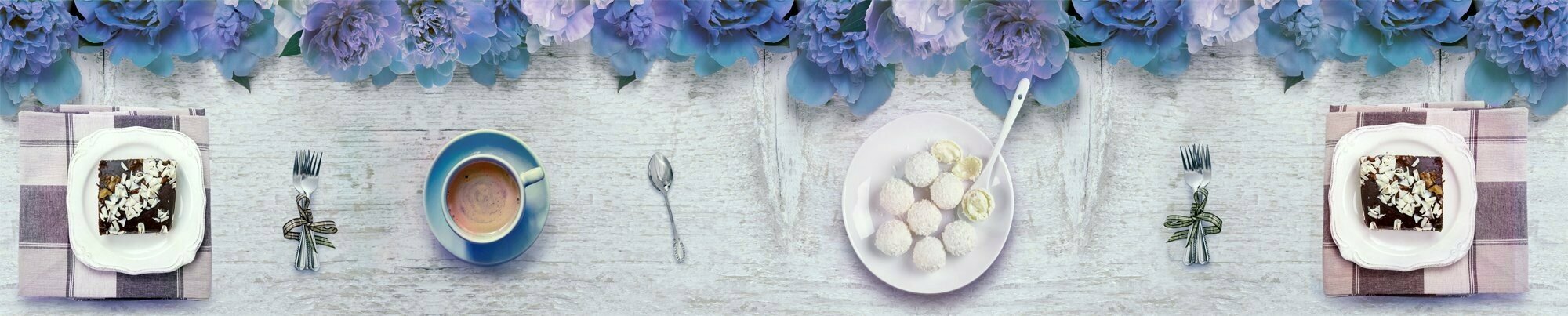 Фартук для кухни из АБС пластика 3000*600*1,5мм. Кухонный фартук ABS с фотопечатью "Угощение"