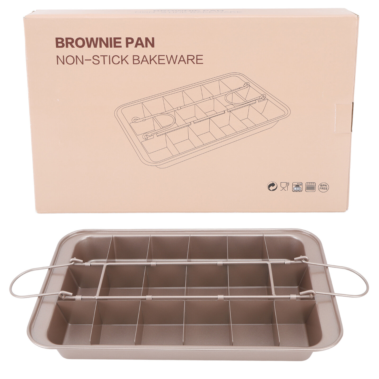 Brownie Baking Tray Sticky Proof Stainless Steel Thickened Solid Base Square Cupcake Bread Mold