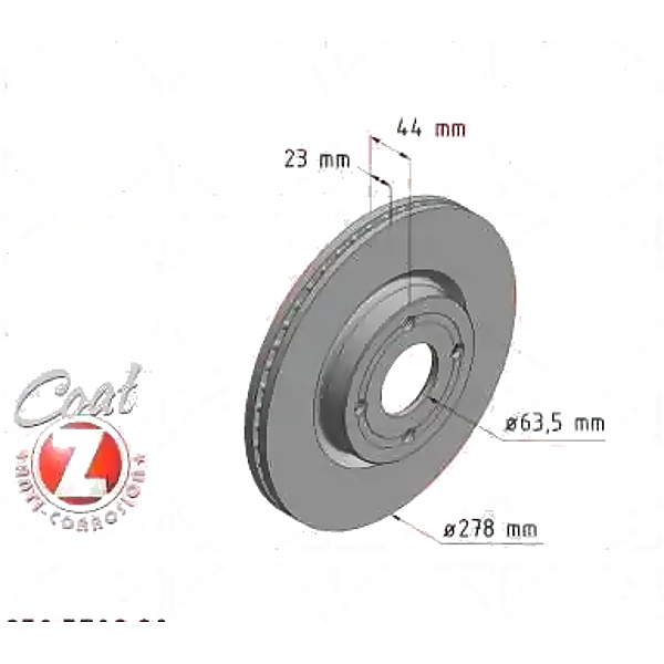 ZIMMERMANN 250.5709.20 тормозной диск Ford (Форд) Fiesta (Фиеста) vII (hj, hf) 04.2018 (Комплект 2 штуки)